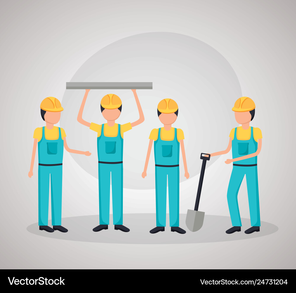 Workers Construction Equipment Royalty Free Vector Image