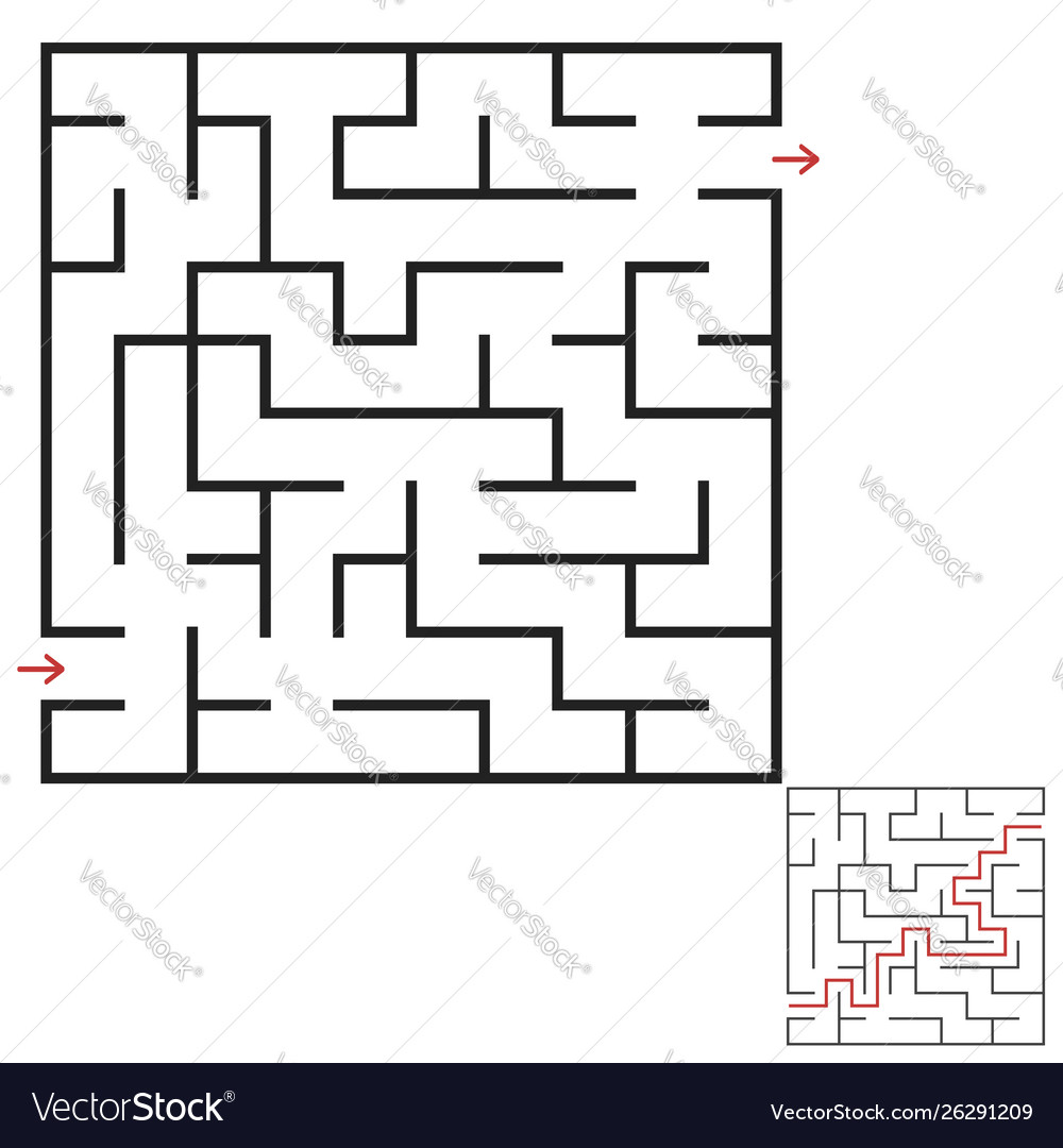 A square labyrinth an interesting and useful game Vector Image