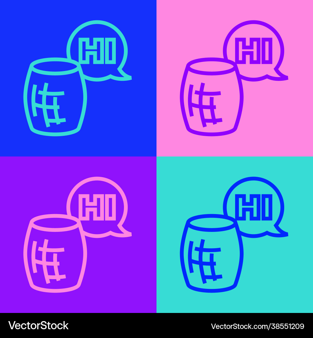 Pop art line voice assistant icon isolated Vector Image