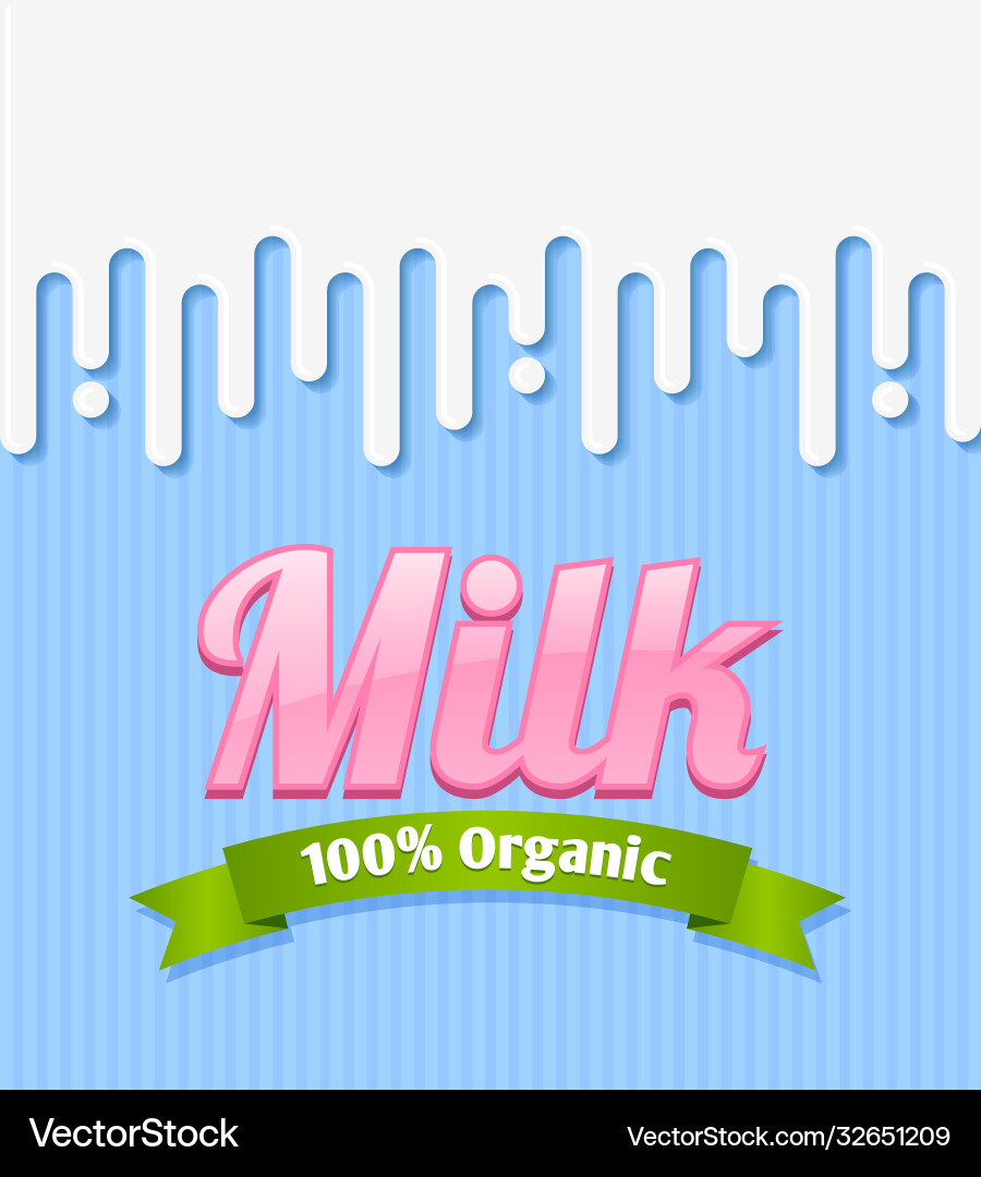 Retro dripping milk on light blue background Vector Image