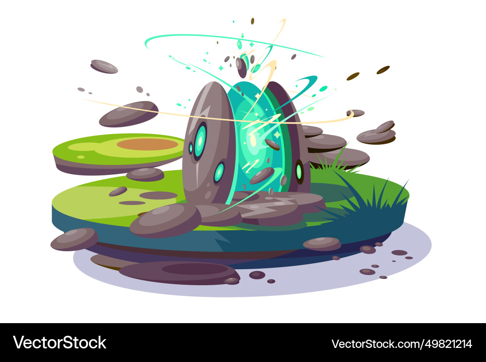Magical portal amidst stones Royalty Free Vector Image