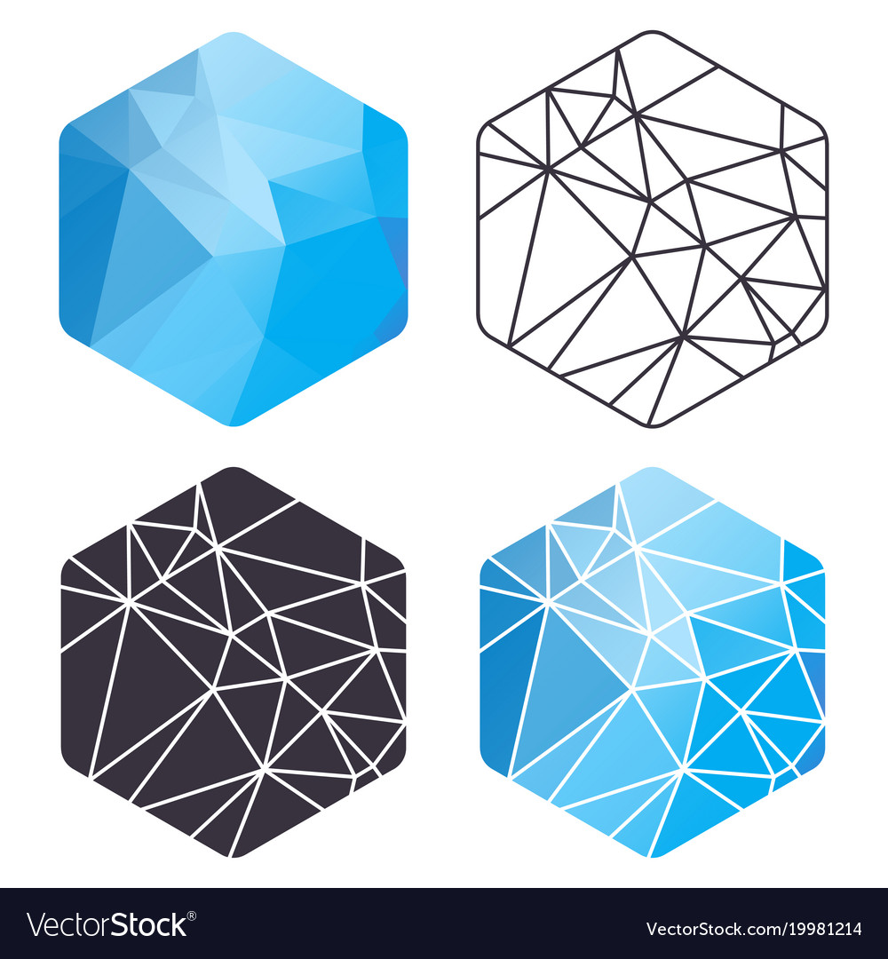 Triangle hexagon set Royalty Free Vector Image