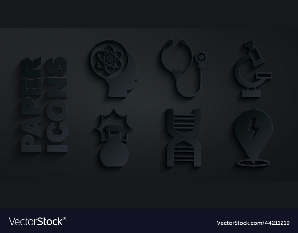 Set dna symbol microscope explosion in the flask Vector Image Set dna symbol microscope explosion in the flask Vector Image