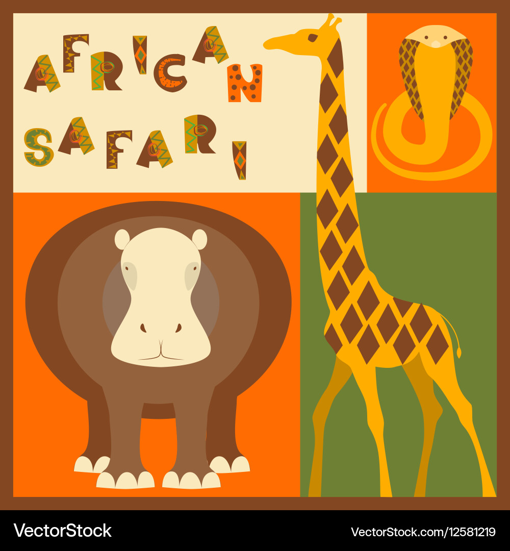 Set of african animals Royalty Free Vector Image