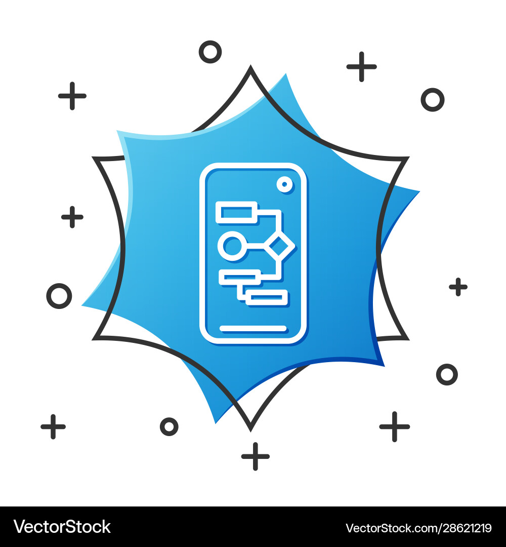 White line algorithm icon isolated on Royalty Free Vector