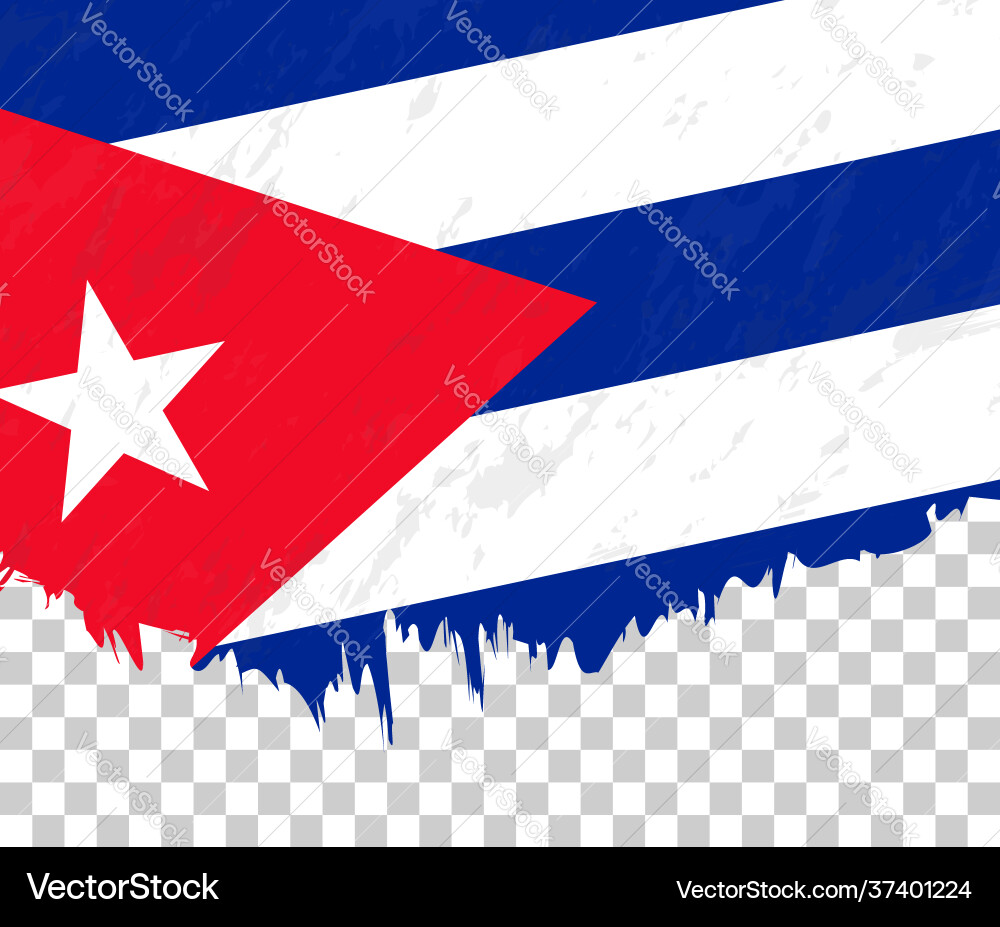 Grunge-style flag cuba on a transparent Royalty Free Vector