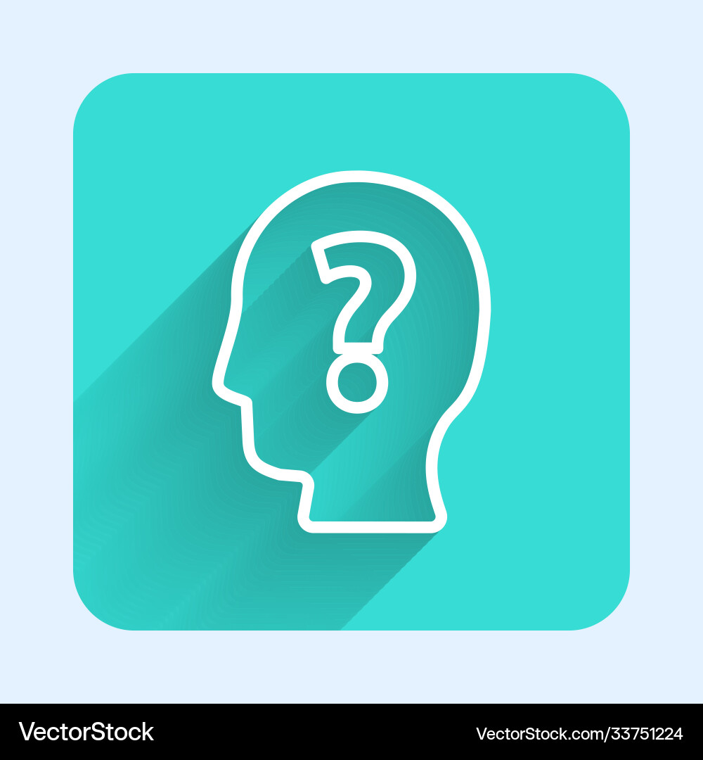 White line human head with question mark icon Vector Image