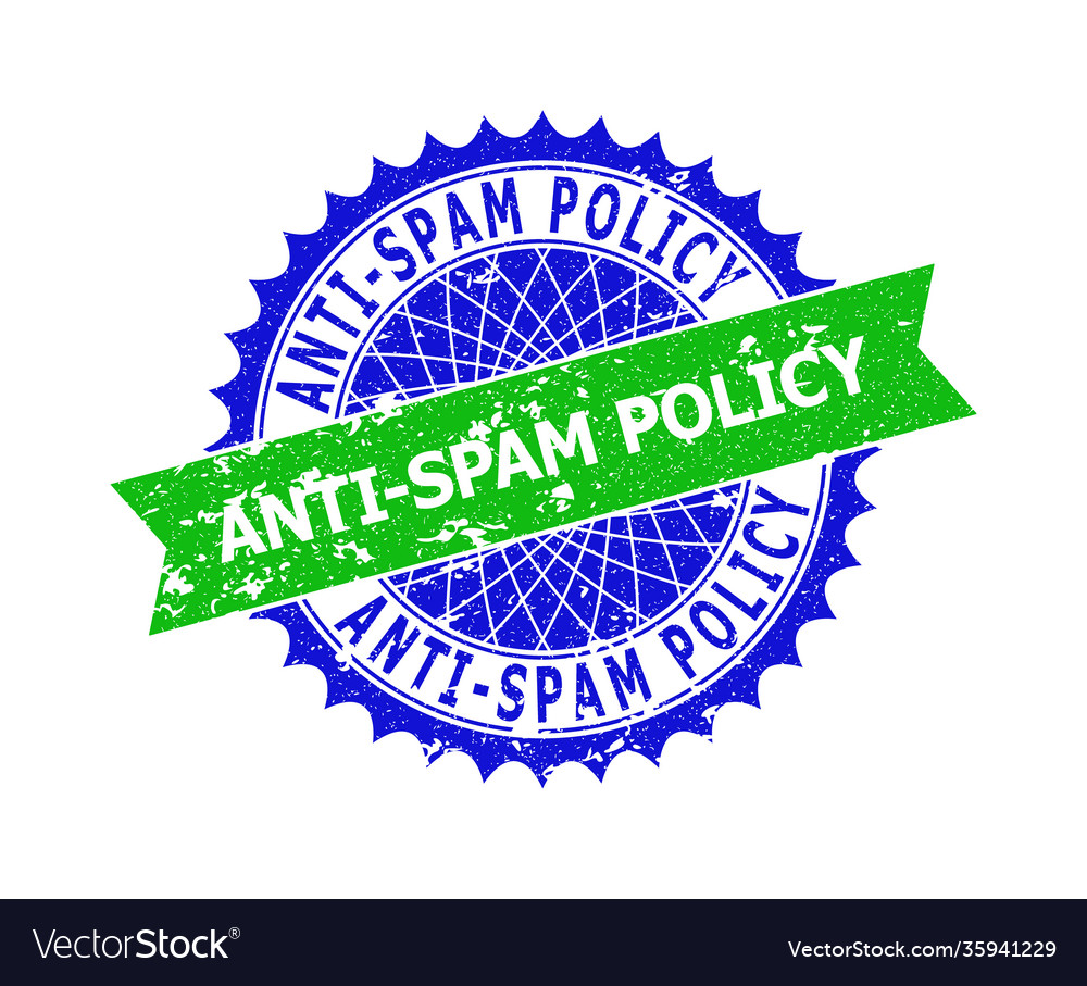 Anti-spam policy bicolor rosette grunge stamp Vector Image Anti-spam policy bicolor rosette grunge stamp Vector Image