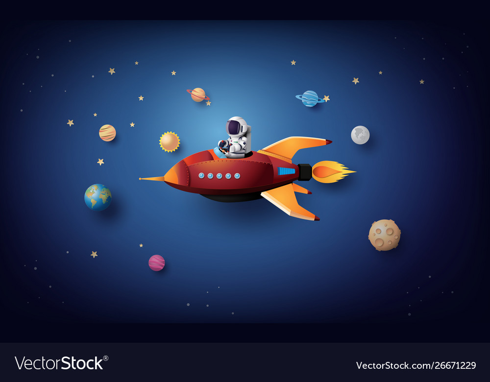 Astronaut floating in stratosphere Royalty Free Vector Image Astronaut floating in stratosphere Royalty Free Vector Image