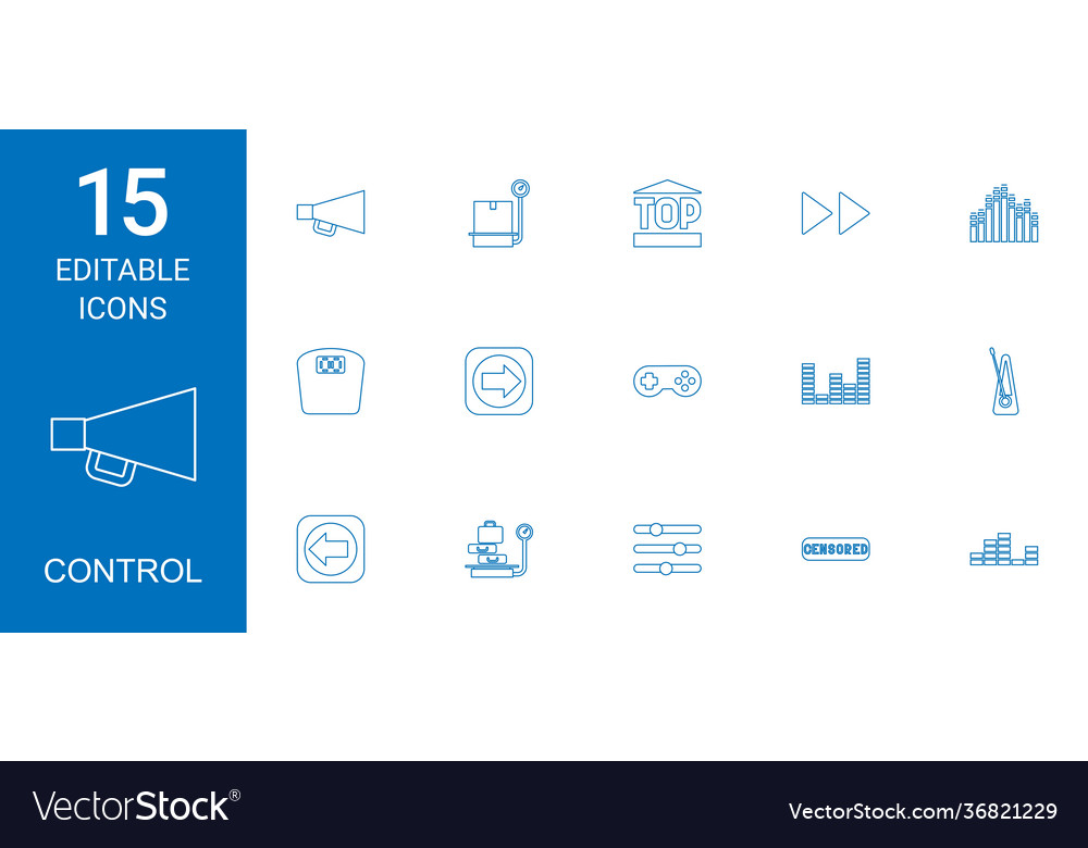 Control icons Royalty Free Vector Image - VectorStock