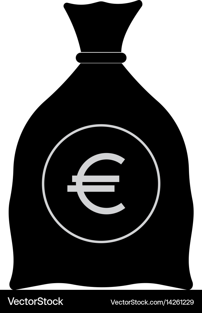 Money bag with euro Royalty Free Vector Image - VectorStock