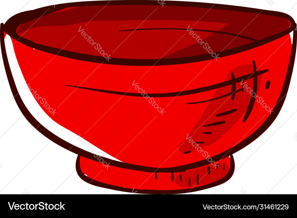 Red bowl on white background Royalty Free Vector Image