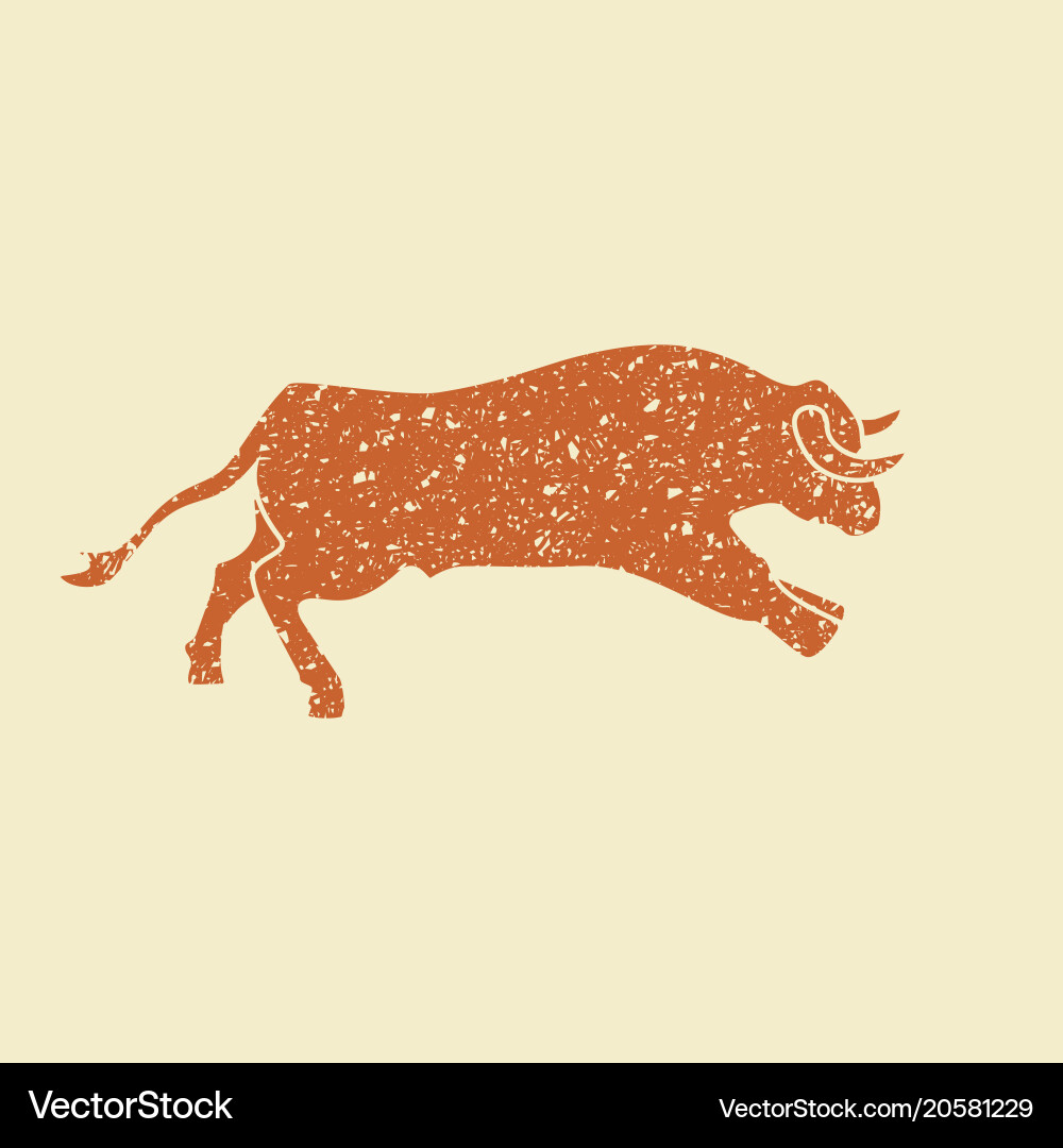 Running bull Royalty Free Vector Image - VectorStock