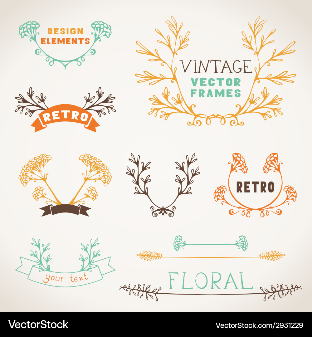 Set nature design elements Royalty Free Vector Image