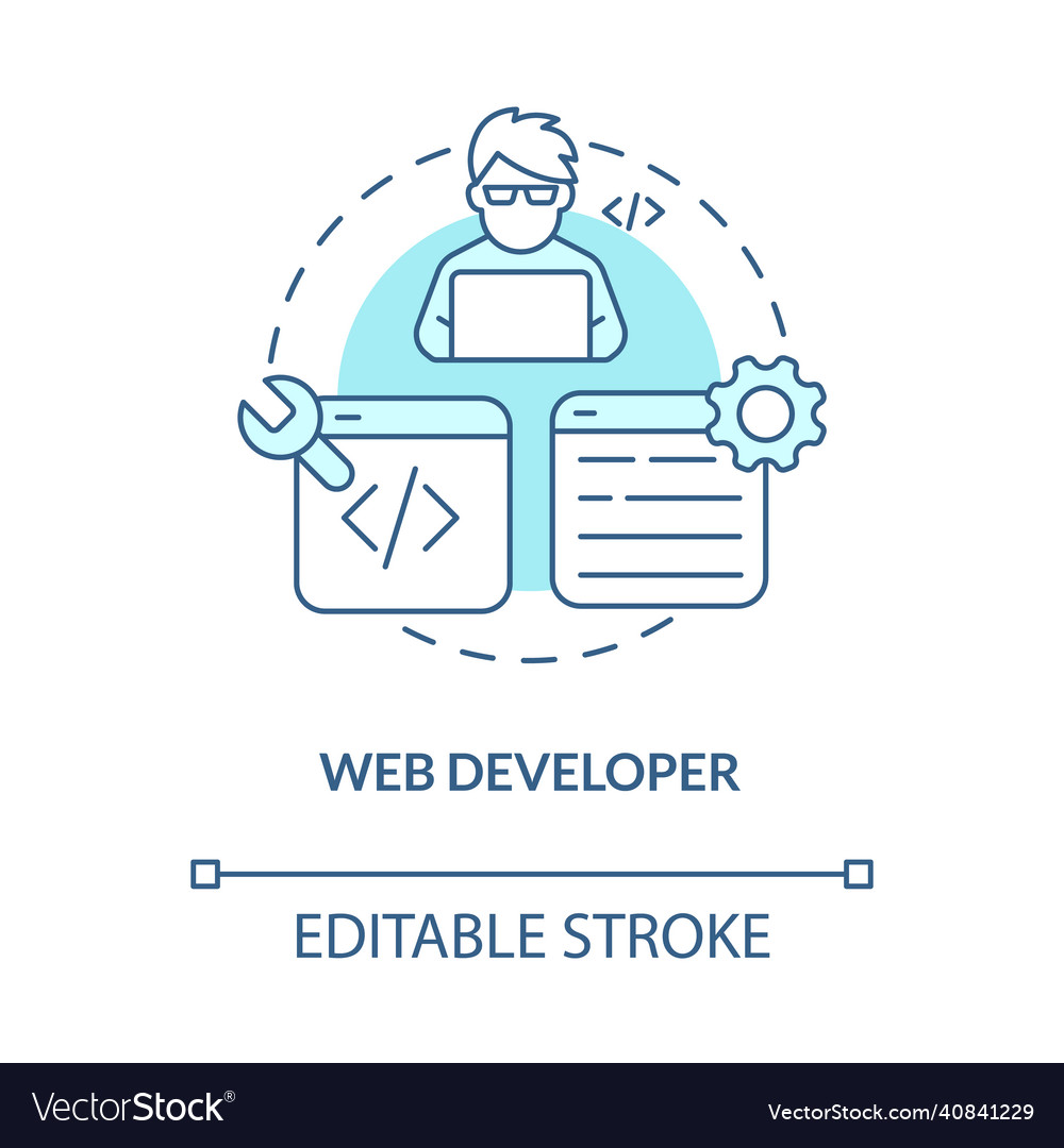 Web developer turquoise concept icon Royalty Free Vector