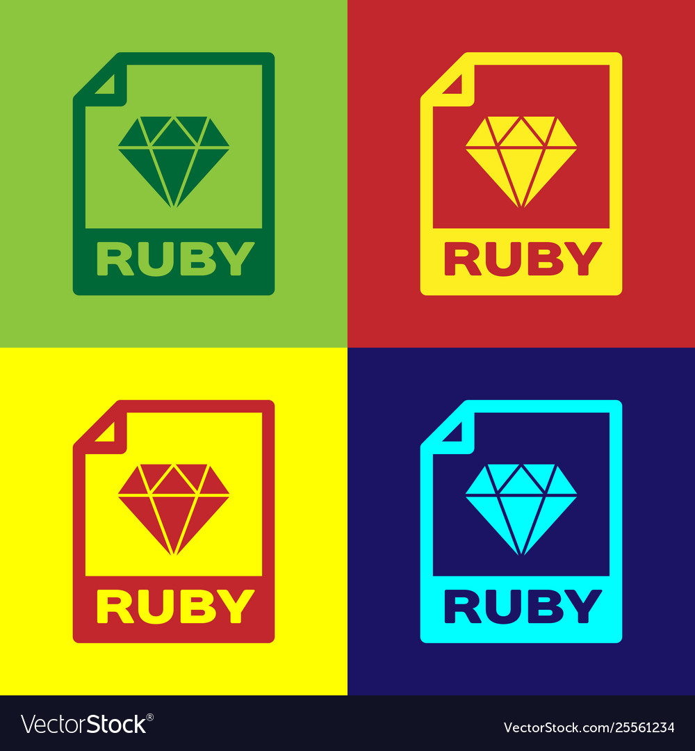 Color ruby file document icon download ruby Vector Image Color ruby file document icon download ruby Vector Image