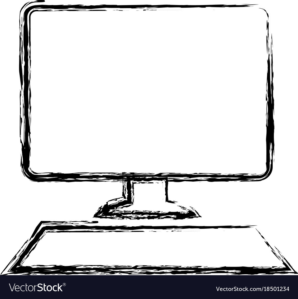 Desktop computer isolated icon Royalty Free Vector Image
