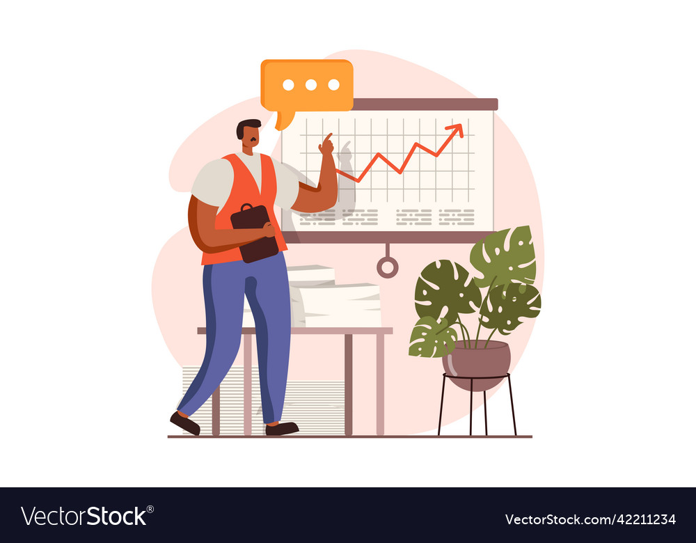 Financial analysis web concept in flat design Vector Image Financial analysis web concept in flat design Vector Image