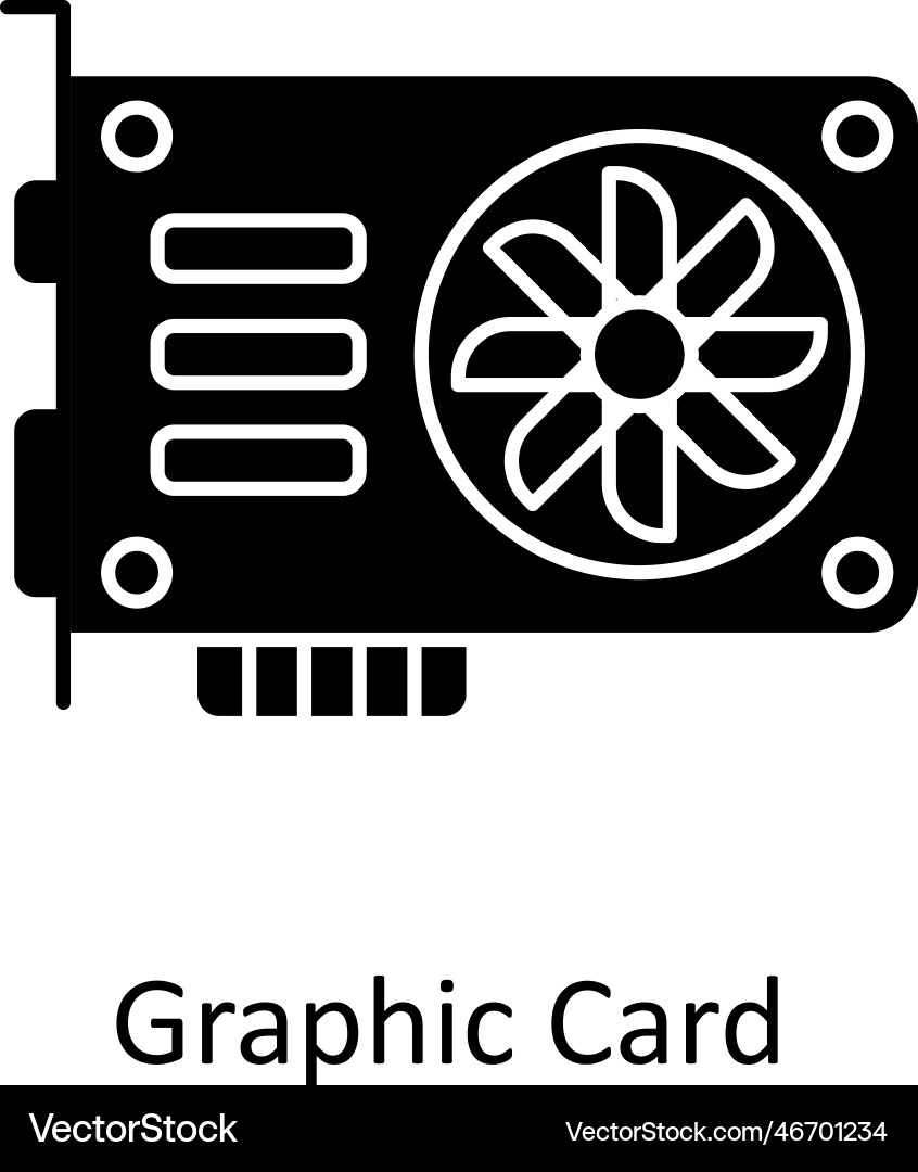 Graphic card solid icons simple stock il Vector Image