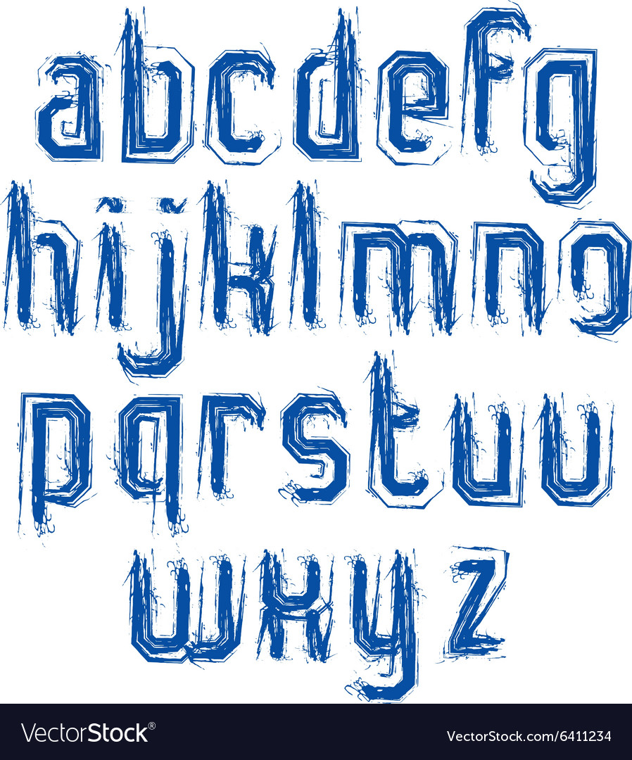 Handwritten Lowercase Letters With White Outline Vector Image handwritten-lowercase-letters-with-white-outline-vector-image