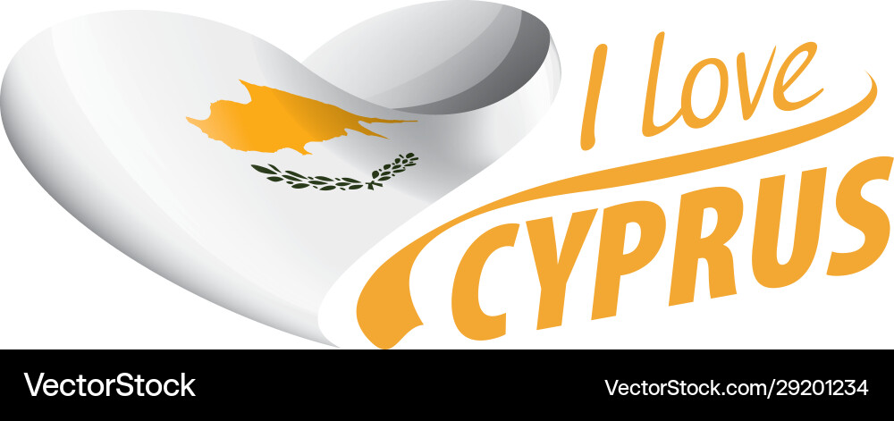 National flag cyprus in shape a Royalty Free Vector Image