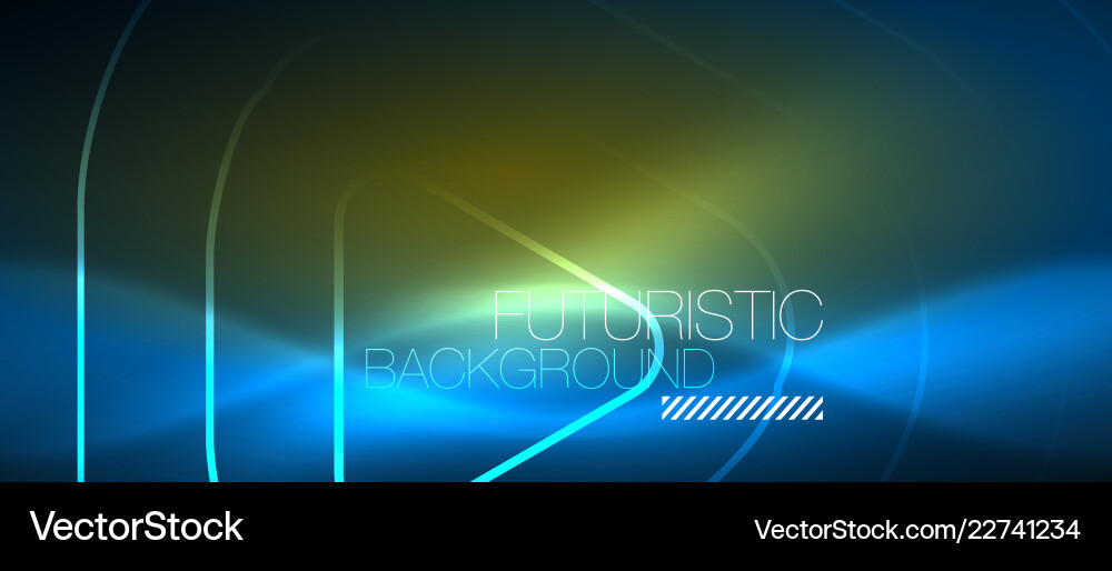 Neon glowing techno lines hi-tech futuristic Vector Image