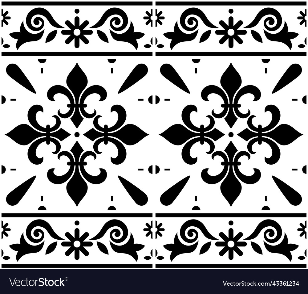 Portuguese azulejo tile seamless design Royalty Free Vector Portuguese azulejo tile seamless design Royalty Free Vector