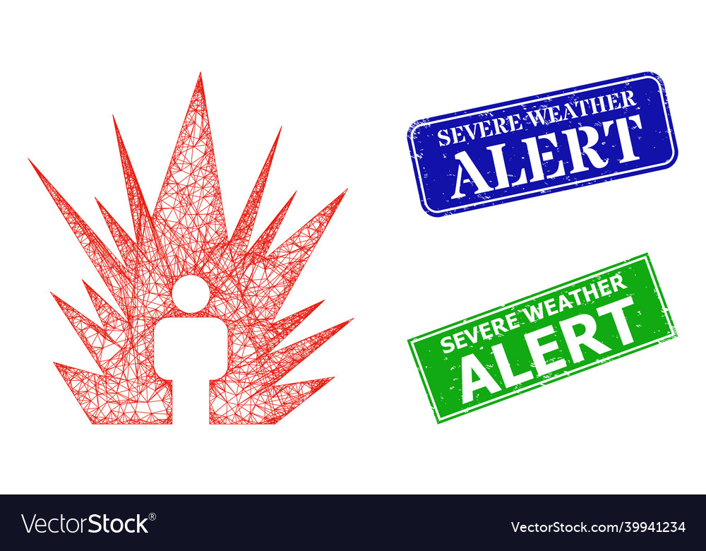 Rubber severe weather alert stamp imitations Vector Image Rubber severe weather alert stamp imitations Vector Image