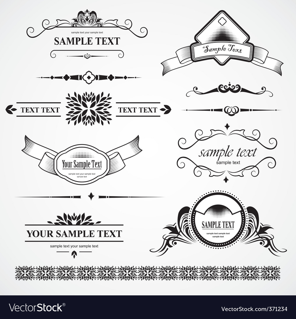 Set design elements Royalty Free Vector Image - VectorStock