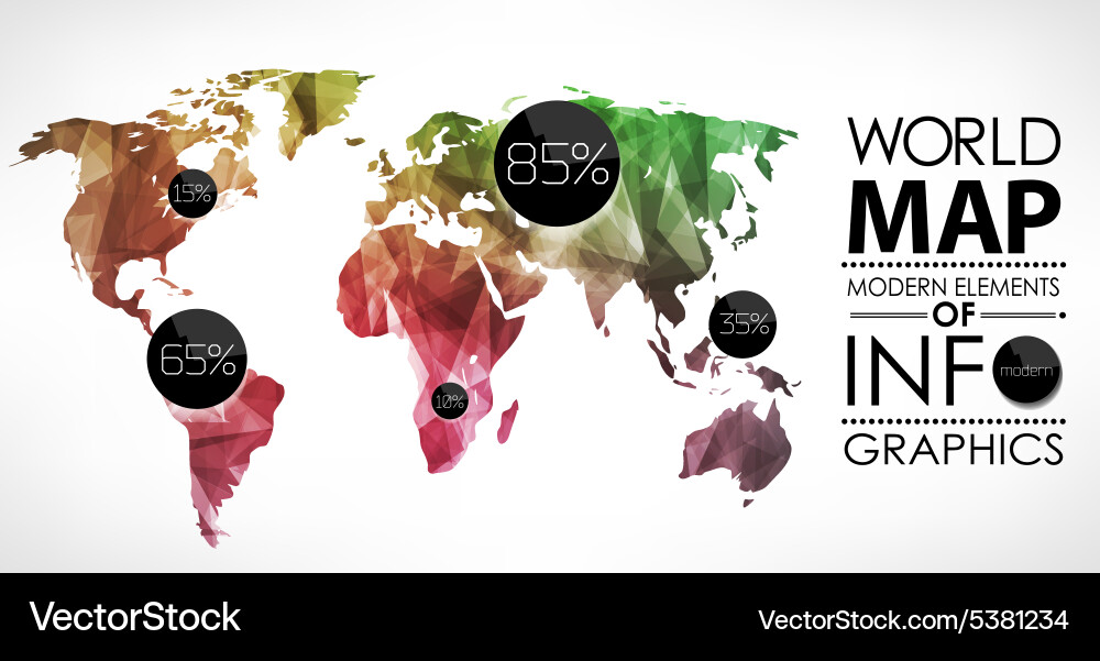 World map card Royalty Free Vector Image - VectorStock
