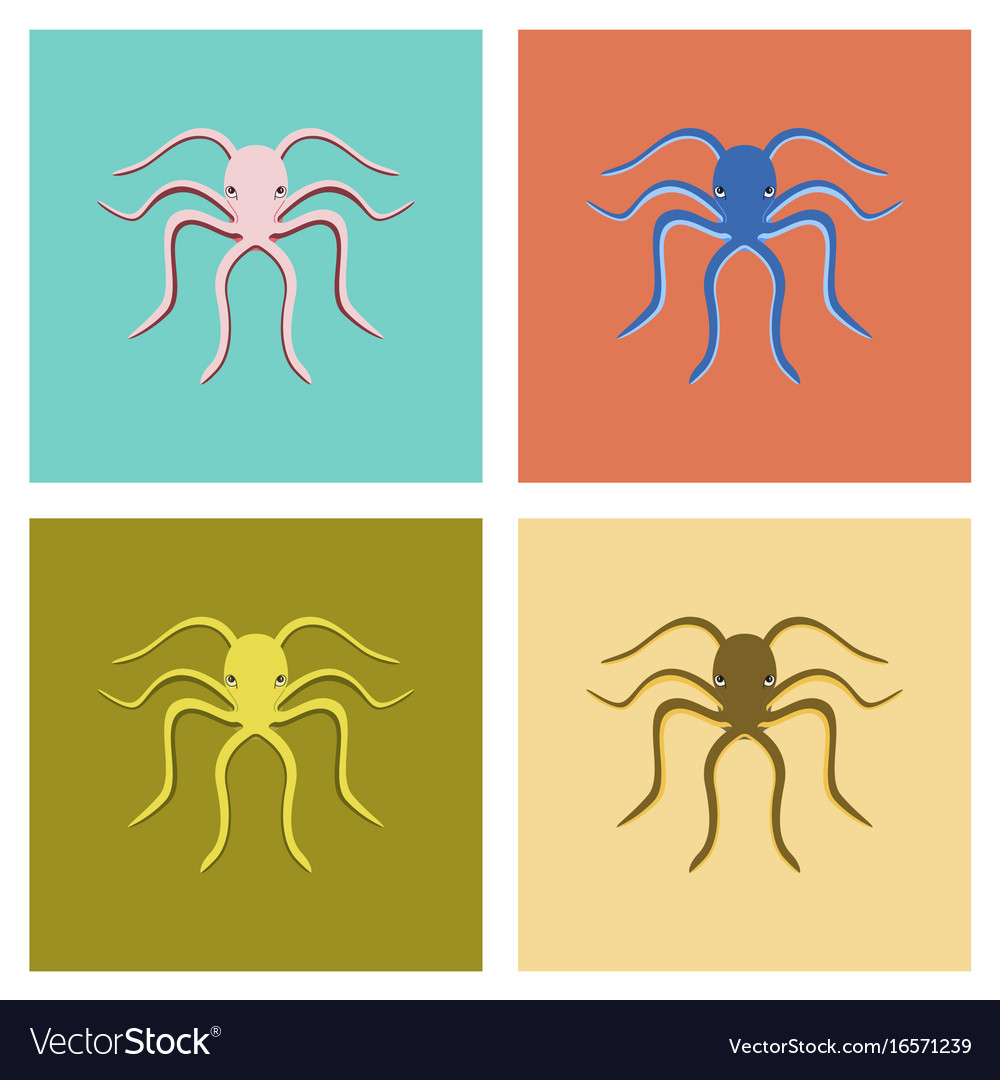 Assembly flat octopus Royalty Free Vector Image