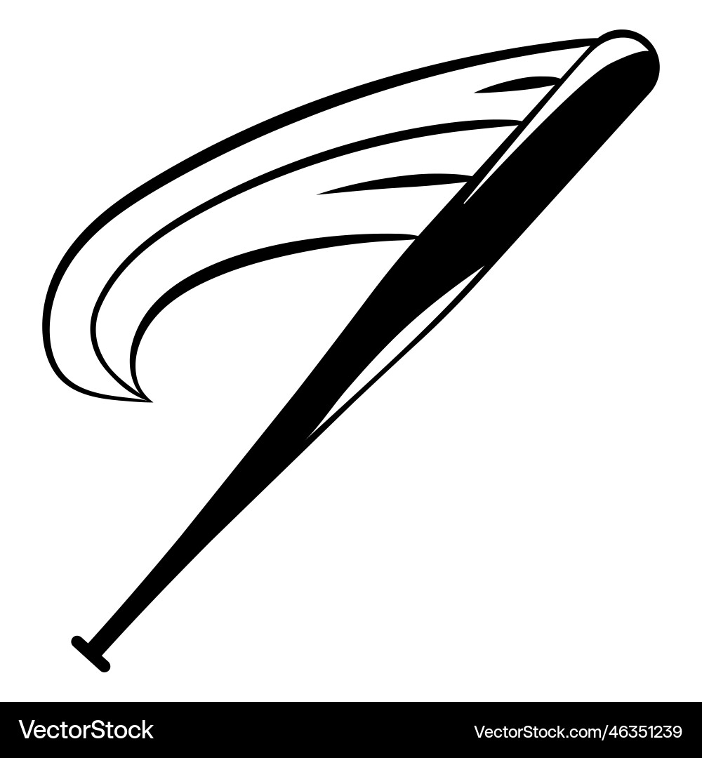 Baseball bat moving cut out Royalty Free Vector Image