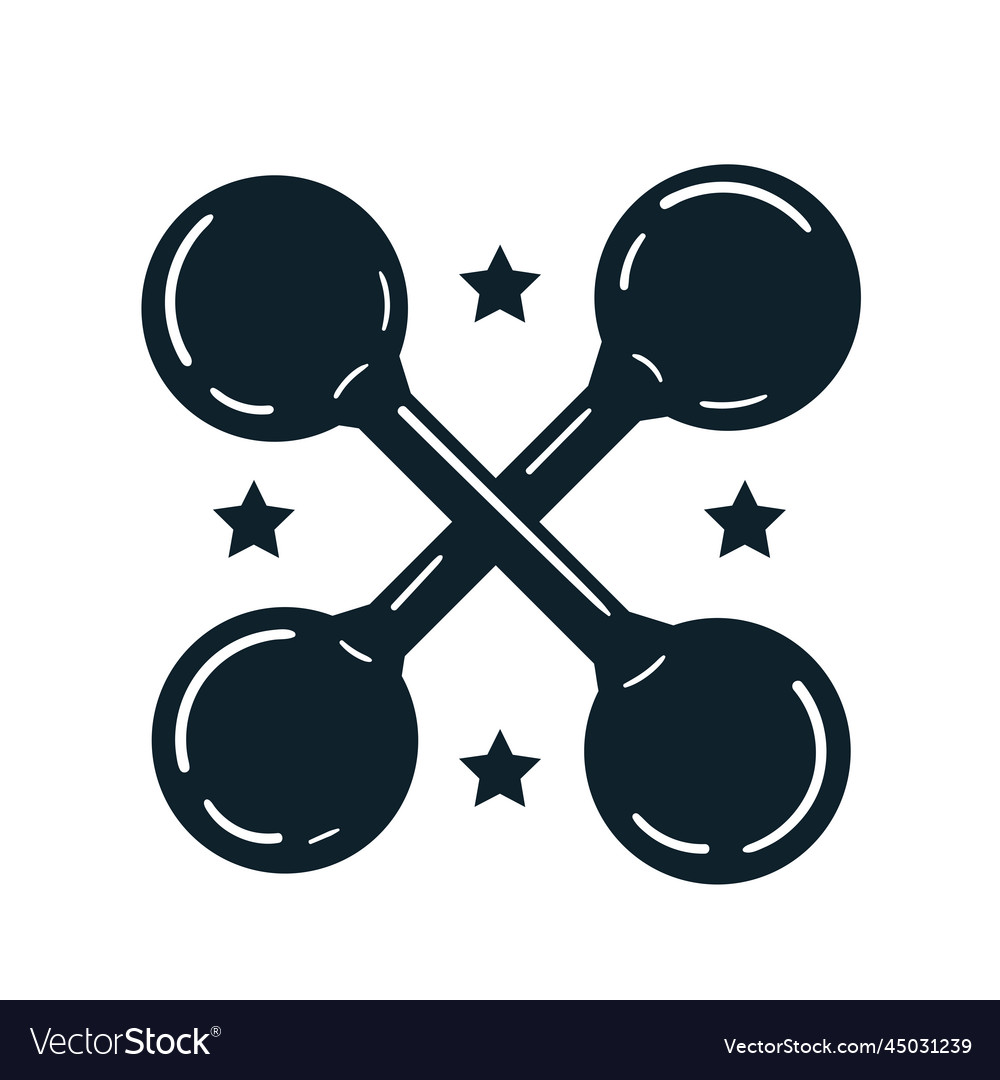 Dumbbells gym crossed Royalty Free Vector Image