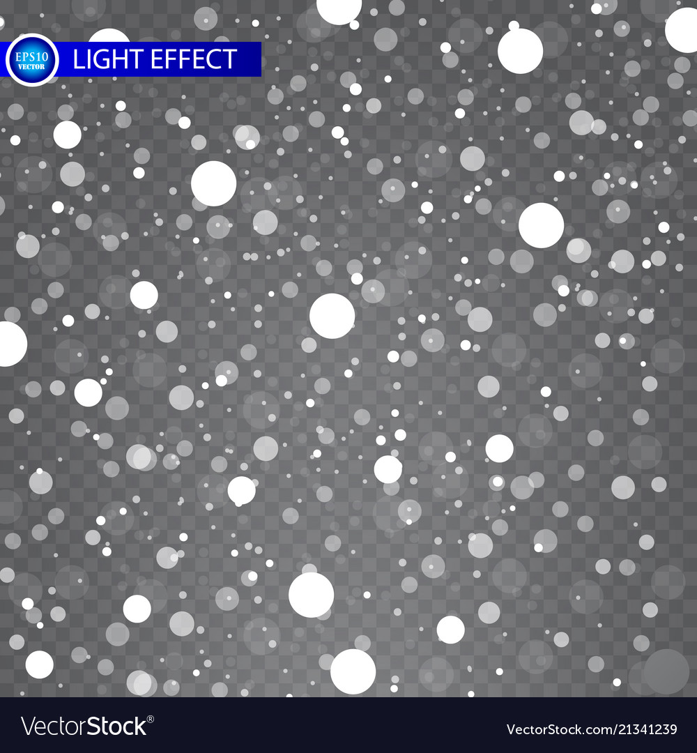 Falling snow effect isolated on transparent Vector Image