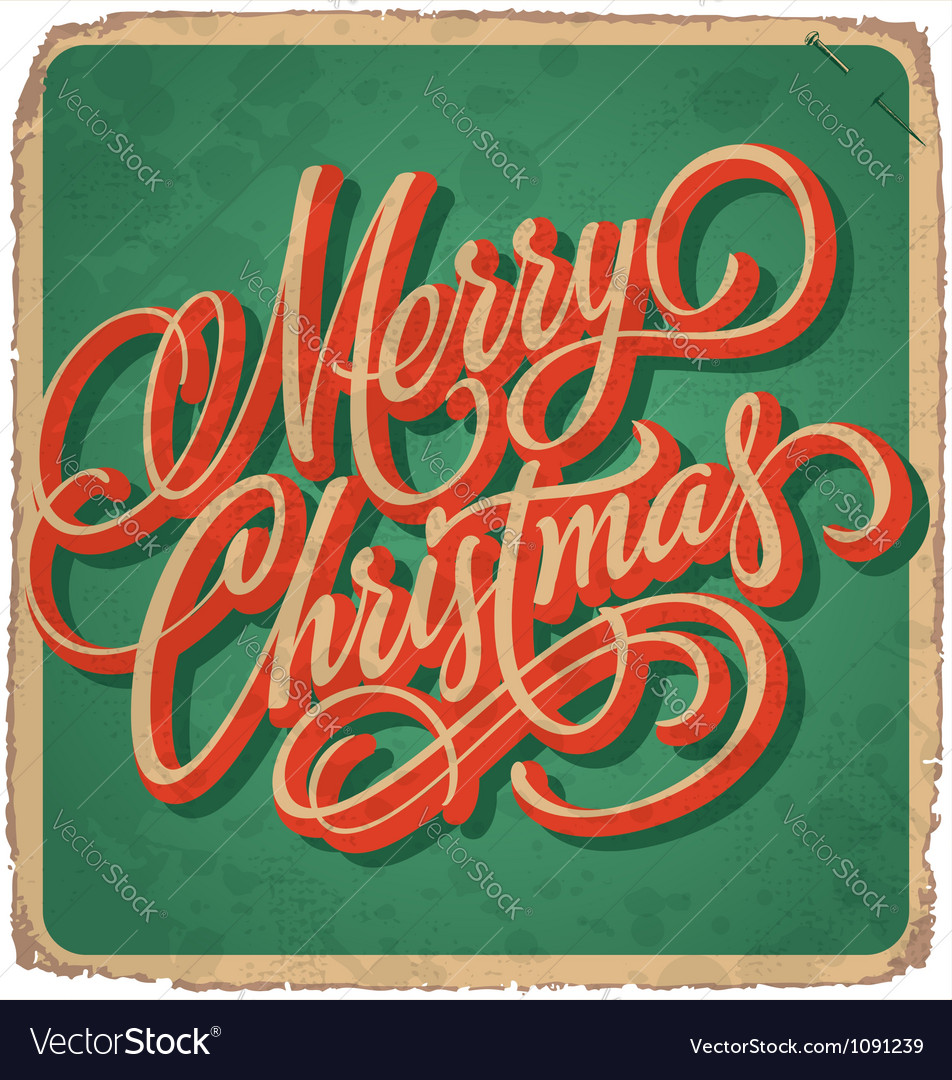 Hand Lettered Christmas Card Royalty Free Vector Image