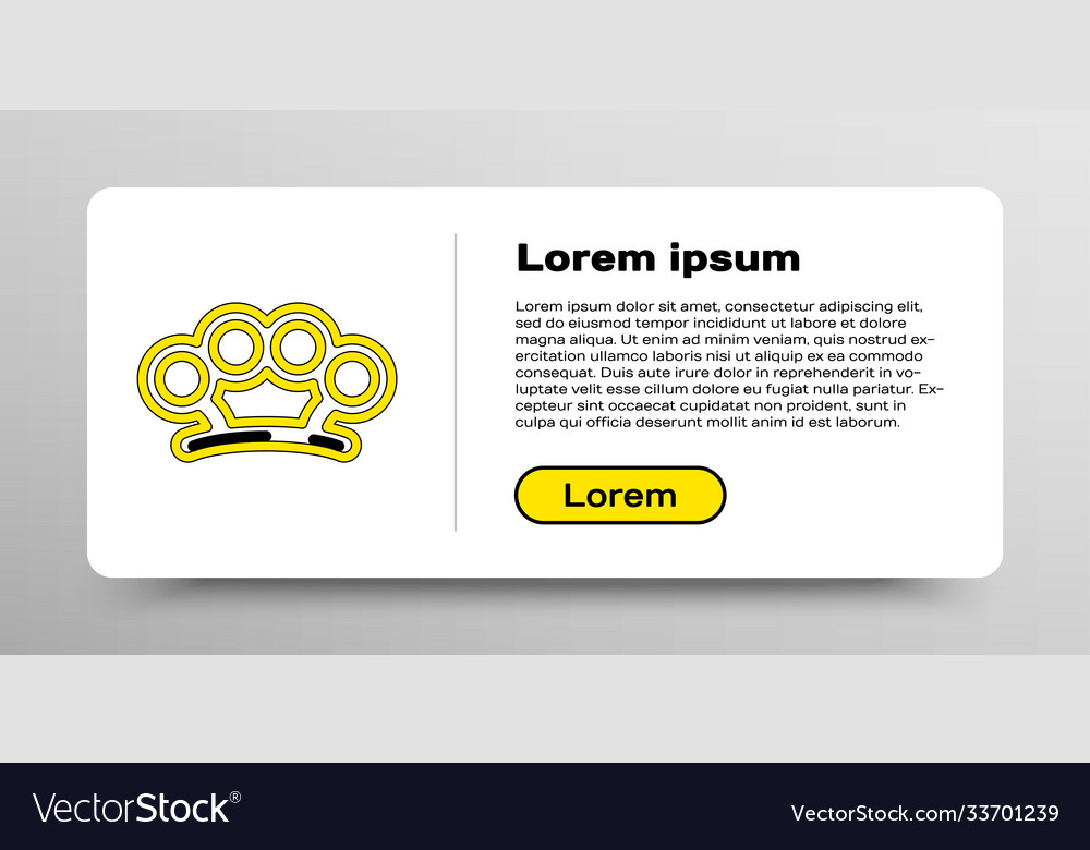 Line Brass Knuckles Icon Isolated On White Vector Image