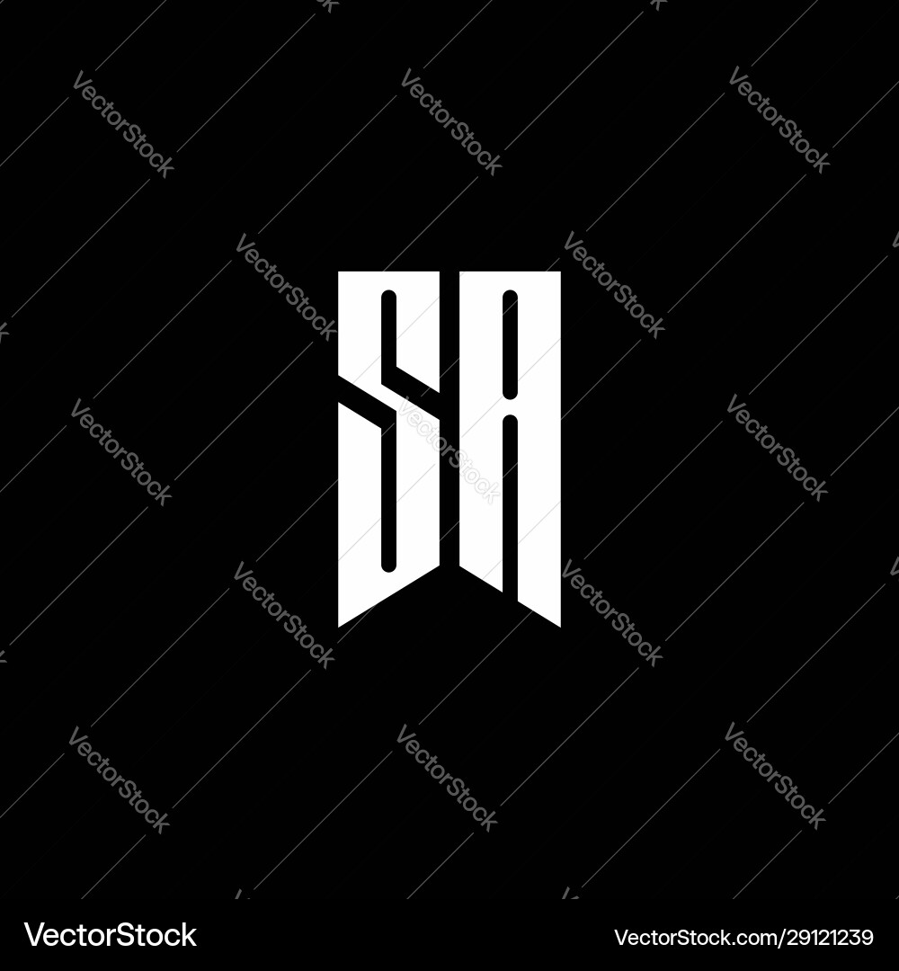 Sa logo monogram with emblem style isolated Vector Image