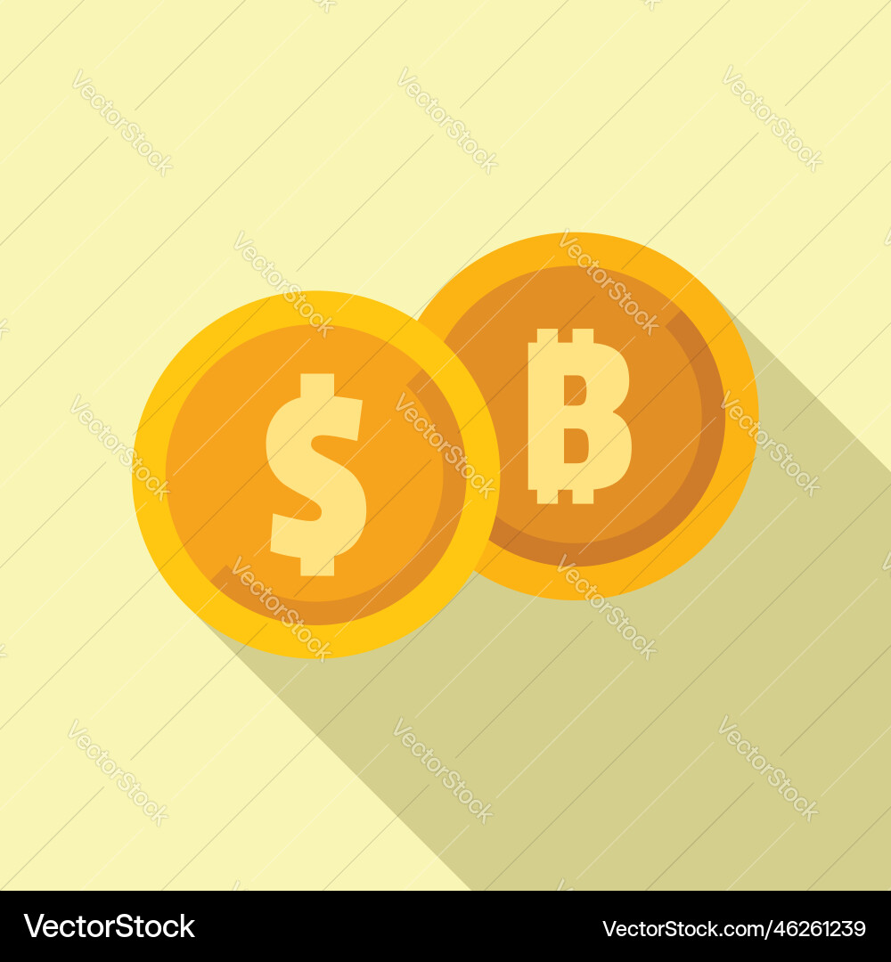 Success money convert icon flat finance Royalty Free Vector