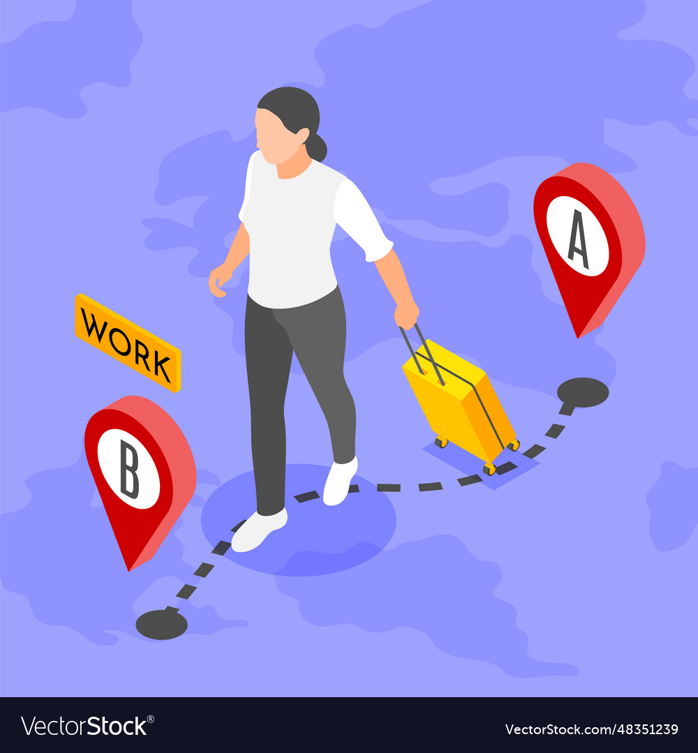Work migration concept Royalty Free Vector Image