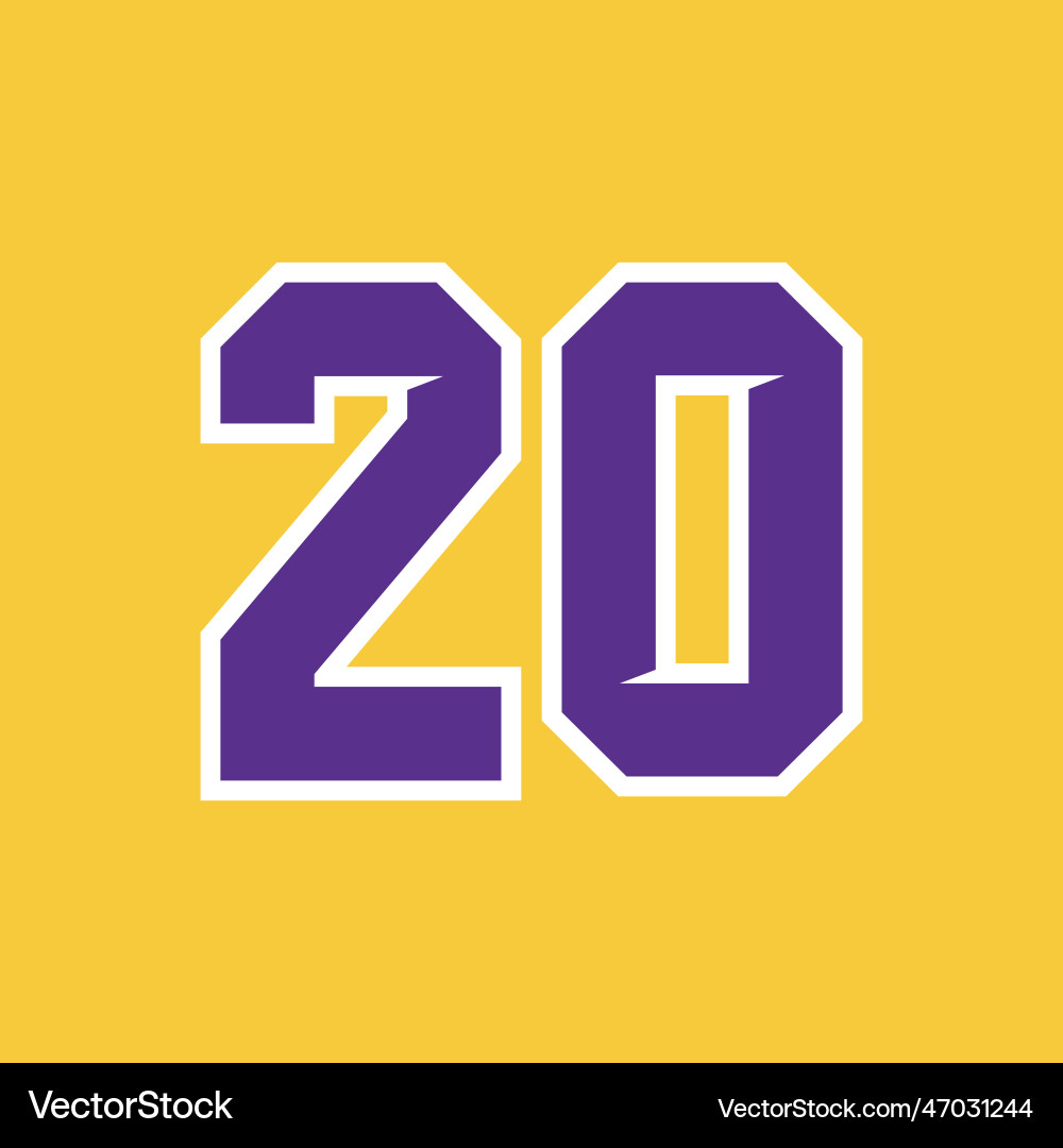 Basketball sport number template 20 Royalty Free Vector