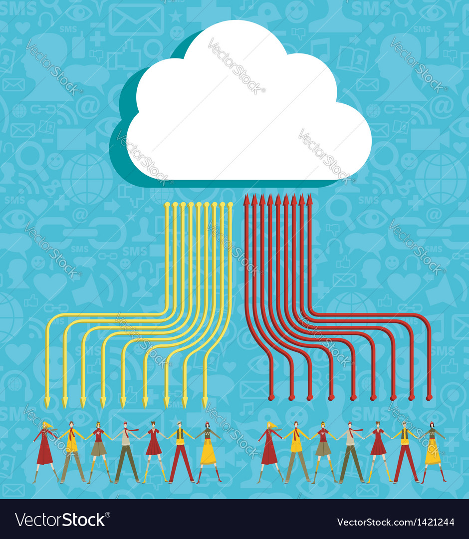Cloud computing people concept Royalty Free Vector Image