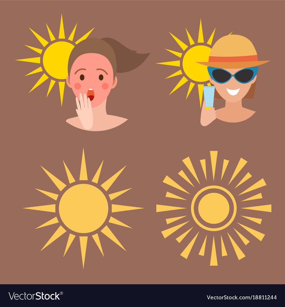 Human Avatar Woman Degree Sunburn Beach Royalty Free Vector