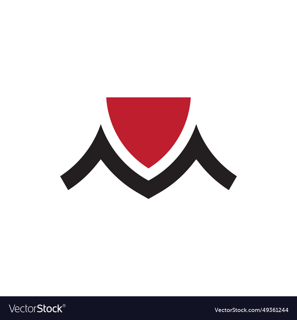 Modern letter m shield armor protect logo design Vector Image