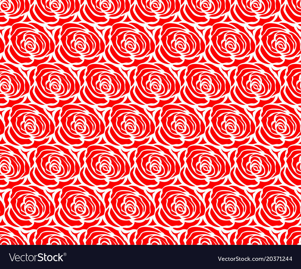 Red rose pattern seamless Royalty Free Vector Image
