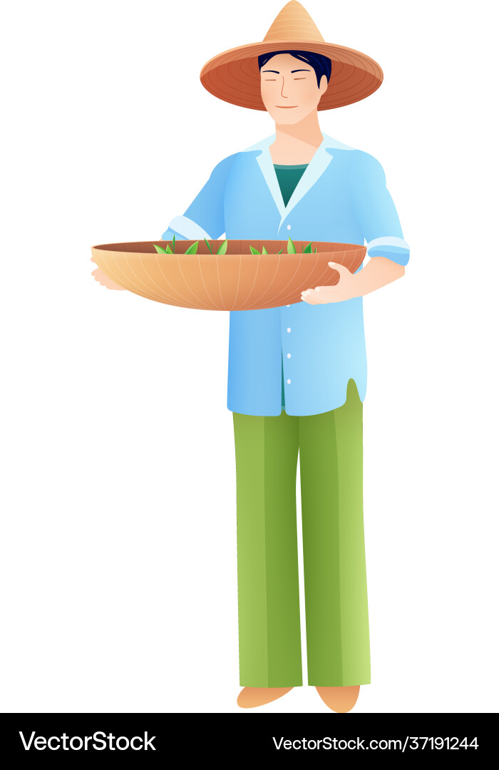 Tea gathering man composition Royalty Free Vector Image
