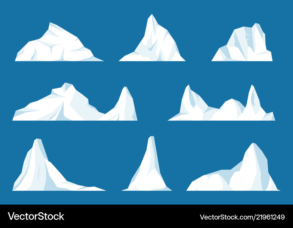 Floating iceberg set Royalty Free Vector Image