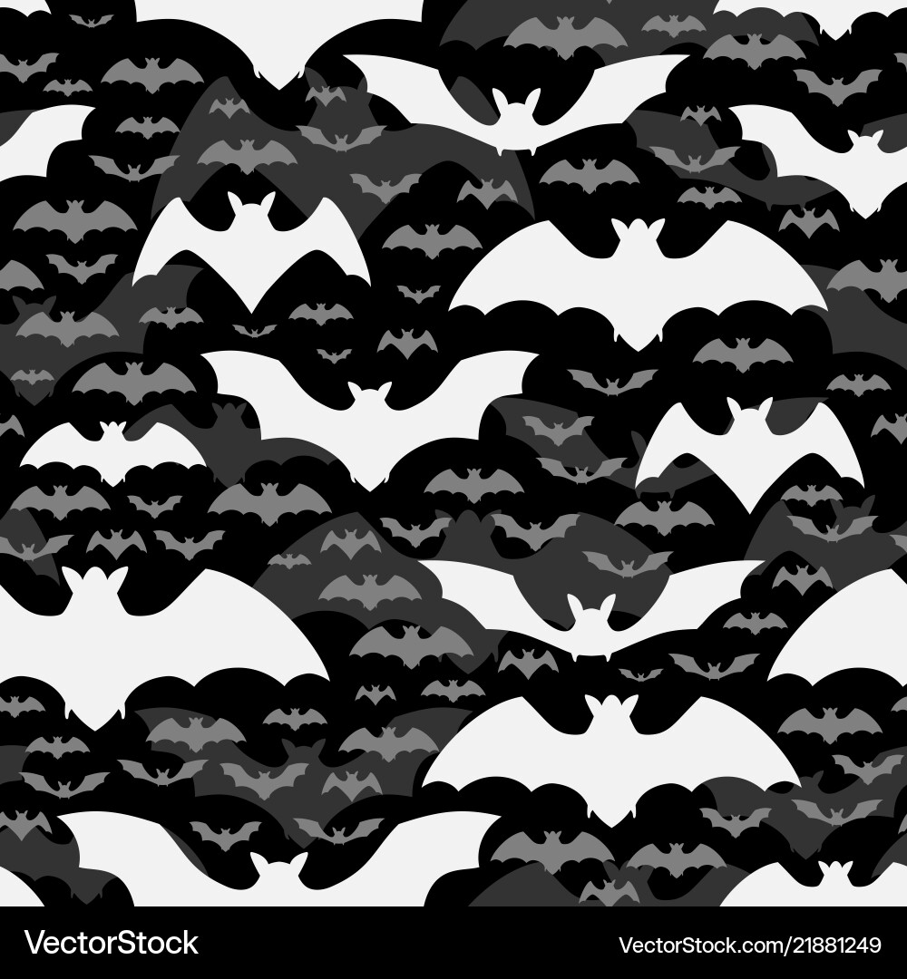 Halloween seamless pattern with flying bats Vector Image