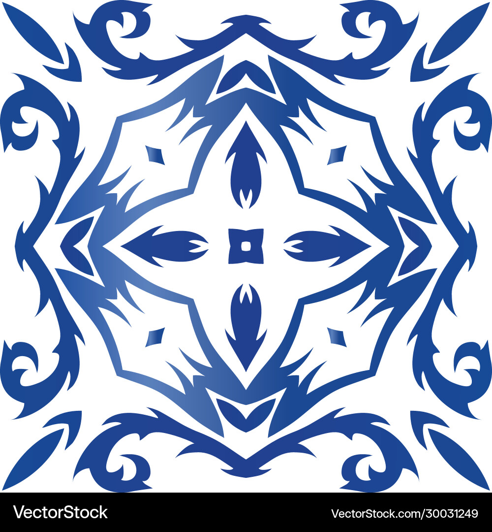 Ornamental motive in colored ceramic tiles Vector Image