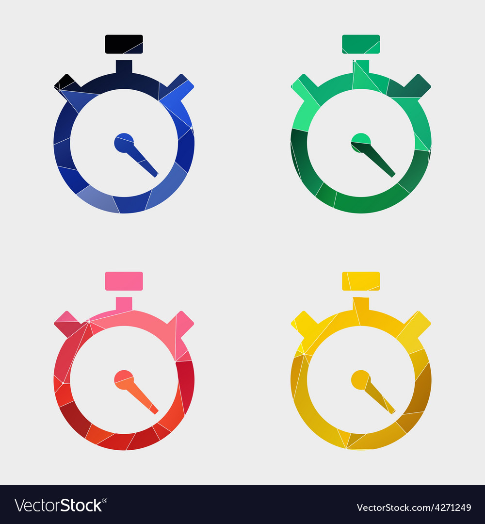 Timer icon abstract triangle Royalty Free Vector Image