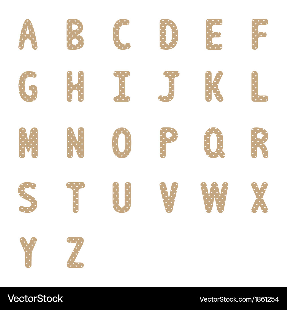 Heart pattern a to z Royalty Free Vector Image